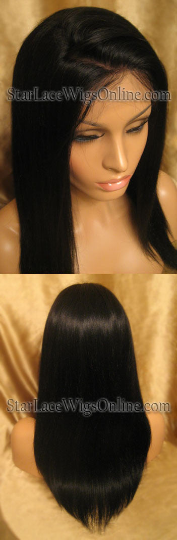 Custom Lace Front Wig Human Hair Light Yaki Straight Joy: StarLaceWigs